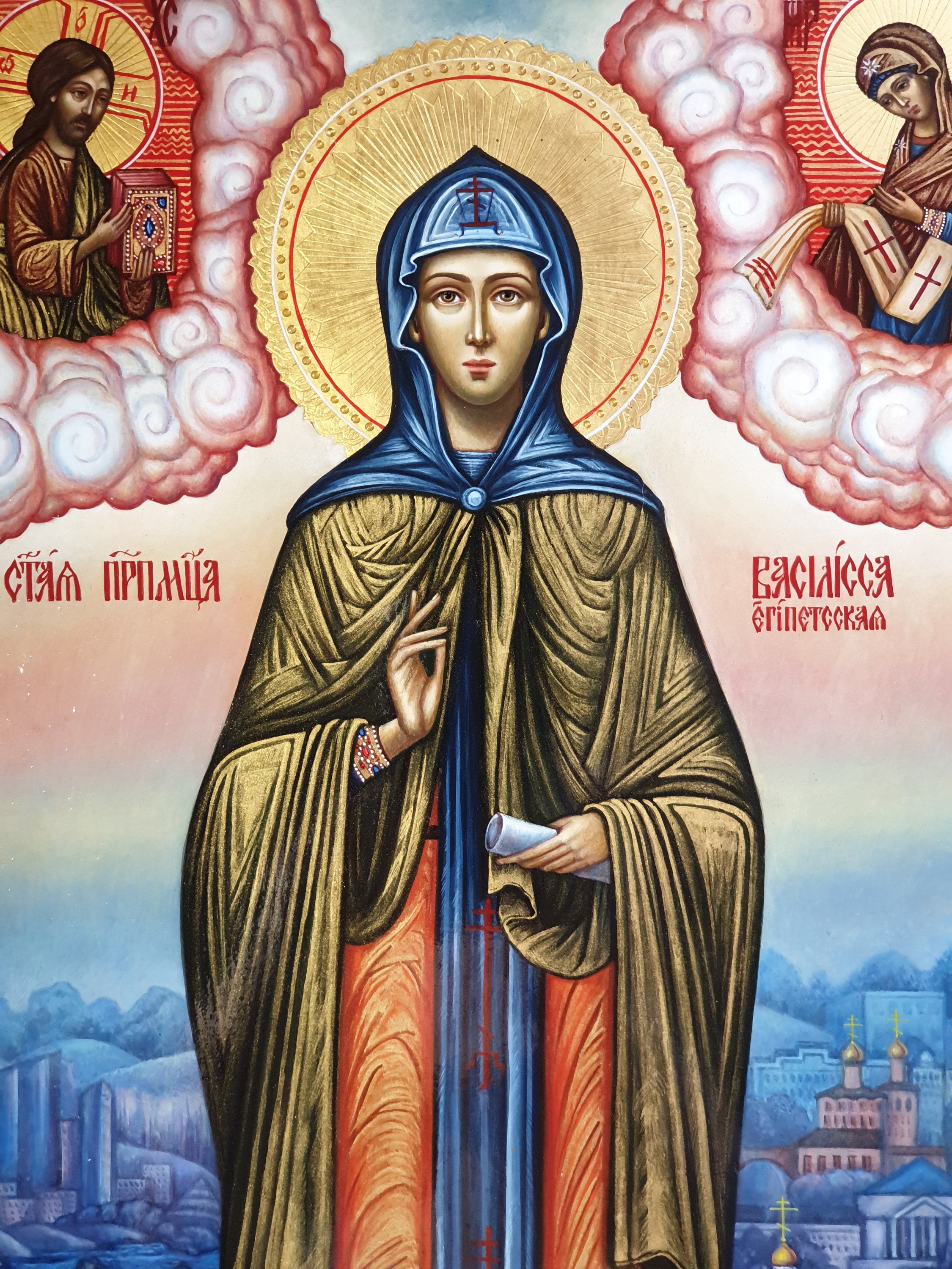 Orthodox Measuring Icon of Holy Martyr Basilissa of Egypt Abbess, Greek ...
