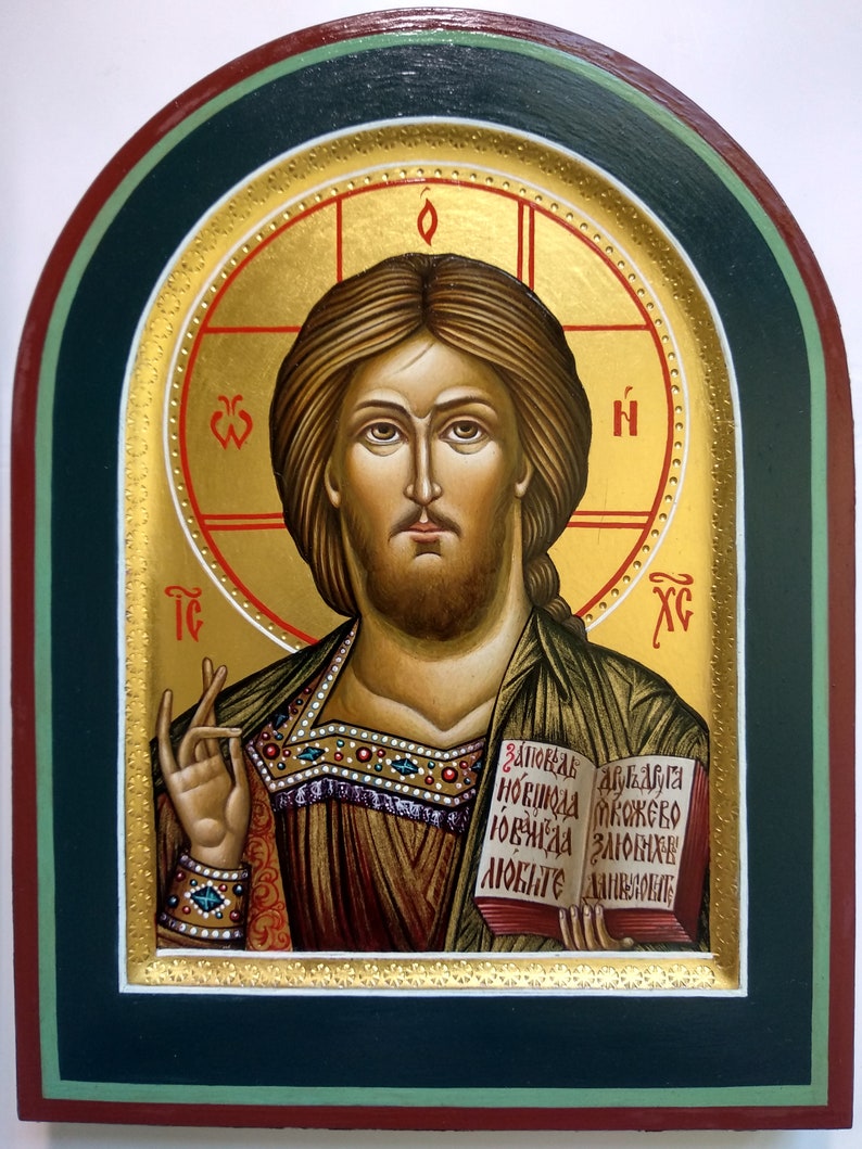 Orthodox Icon of Jesus Christ, Hand Painted, Greek Icon, Byzantine Art ...