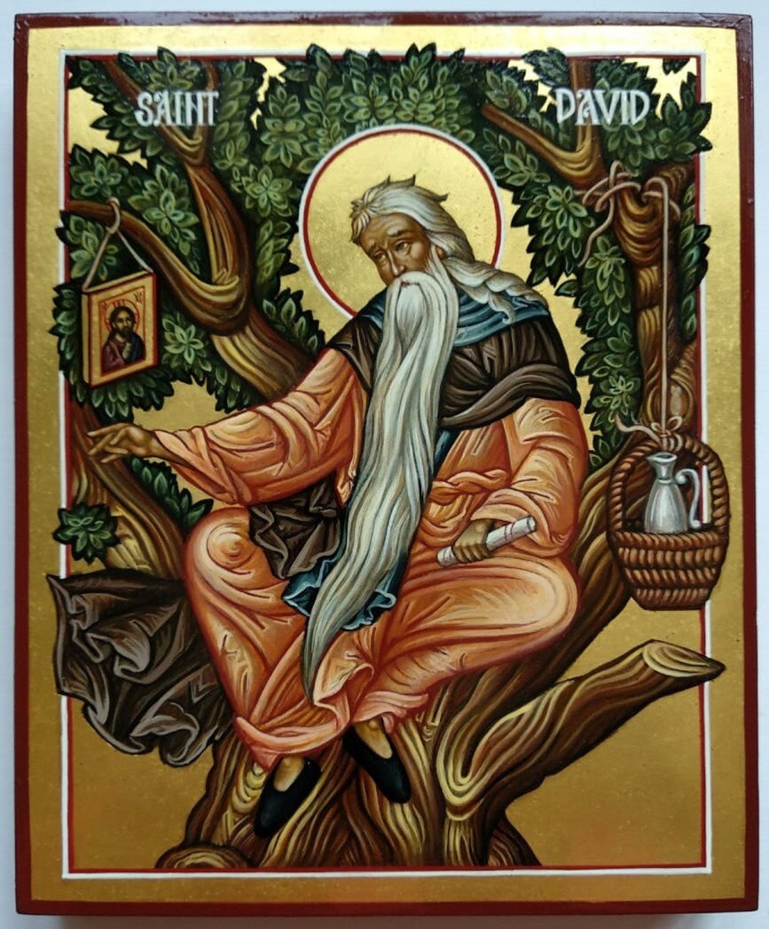Orthodox Icon of Saint David of Thessalonica, Hand Painted, Greek Icon ...