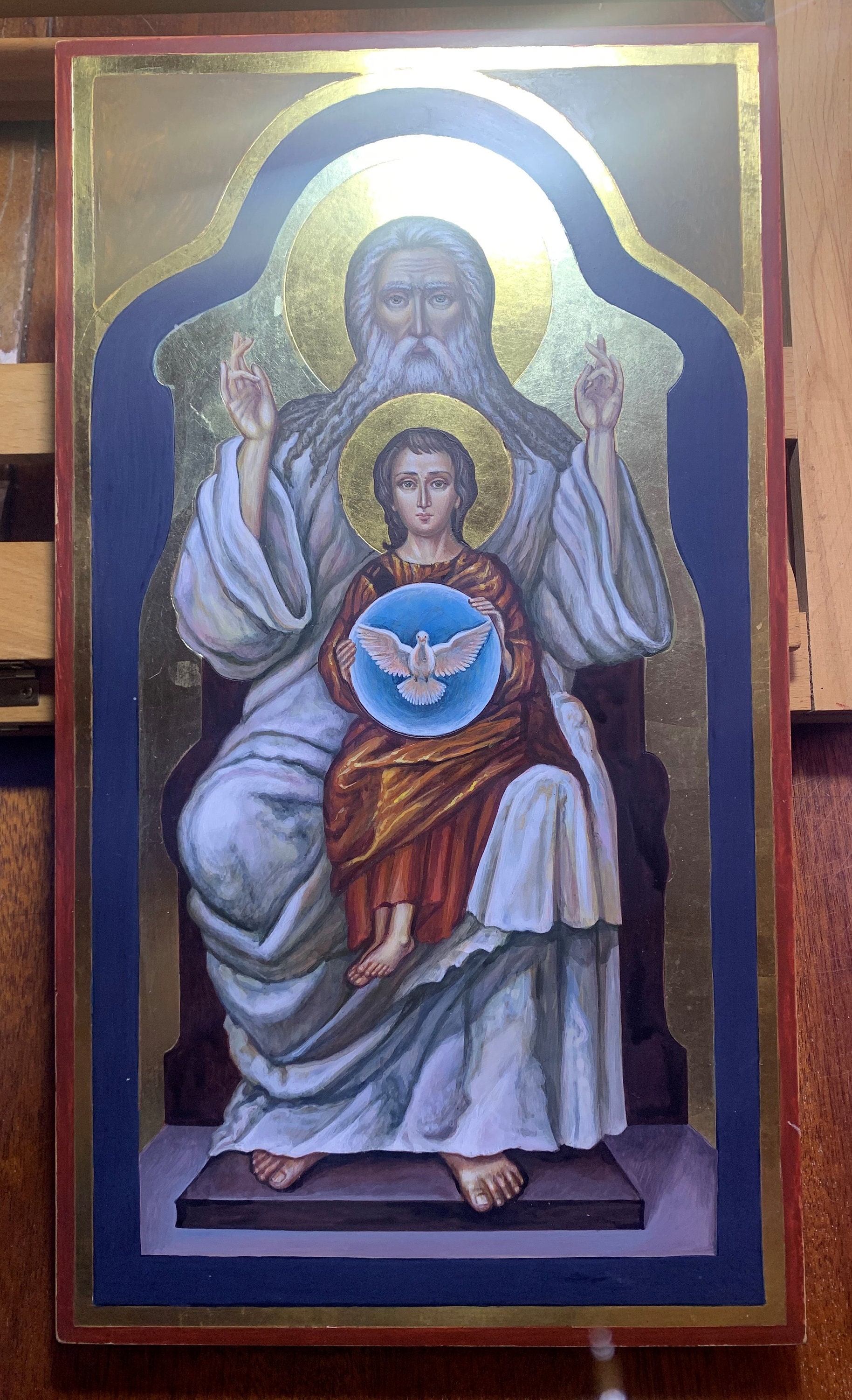 Orthodox Icon of Father, Son and Holy Spirit, the Holy Trinity, Greek ...
