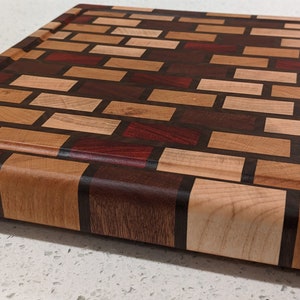 Handmade Random Brick Pattern End Grain Cutting Board - Etsy