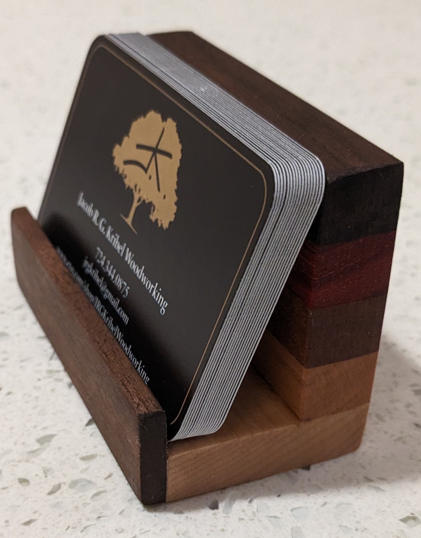 Handmade Hardwood Business Card Holder - Etsy