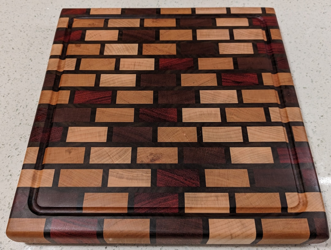 Handmade Random Brick Pattern End Grain Cutting Board - Etsy