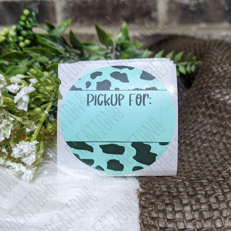 Cow Print Pick up Labels - Pick up Labels - Small Business Stickers ...