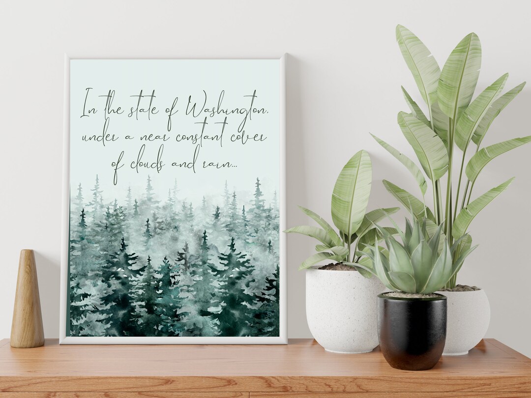 Forks Washington Twilight Book Poster, Twilight Wall Art, Twilight ...