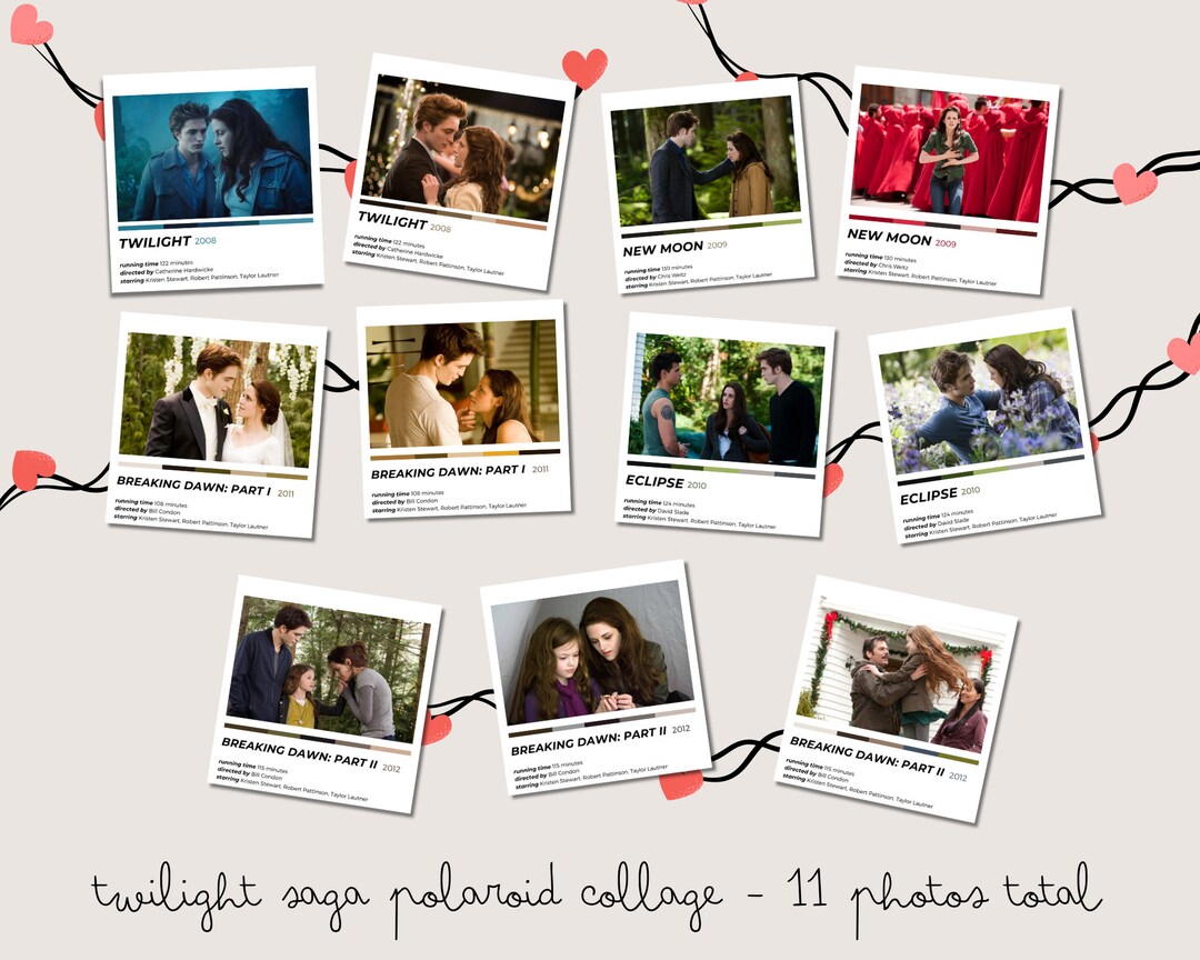 Twilight Polaroid Kit Digital Download | Twilight Saga Collage Prints ...