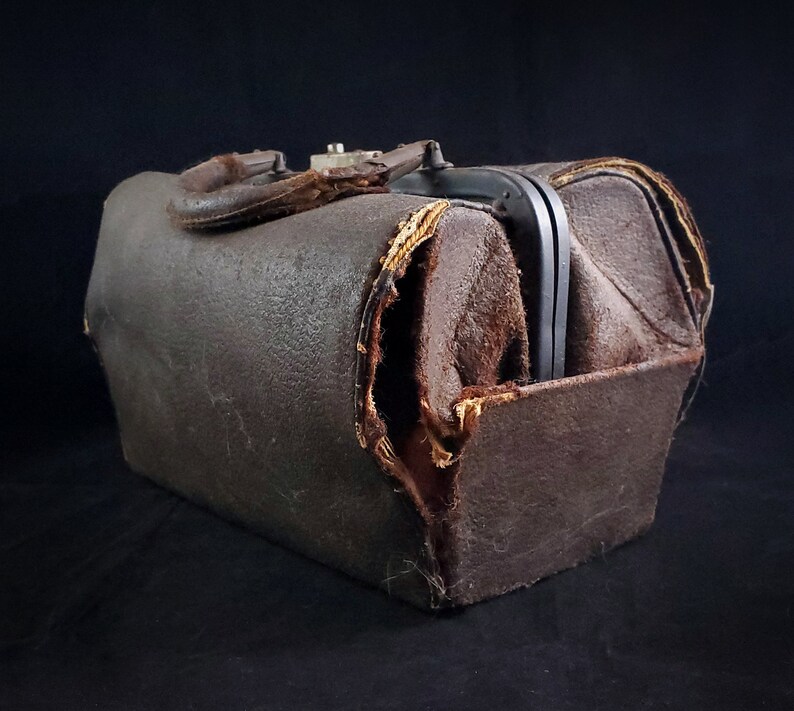 RARE Antique Leather Doctors Medical Sick Bag W/ Contents Vintage VTG Bottle Medicine - Etsy