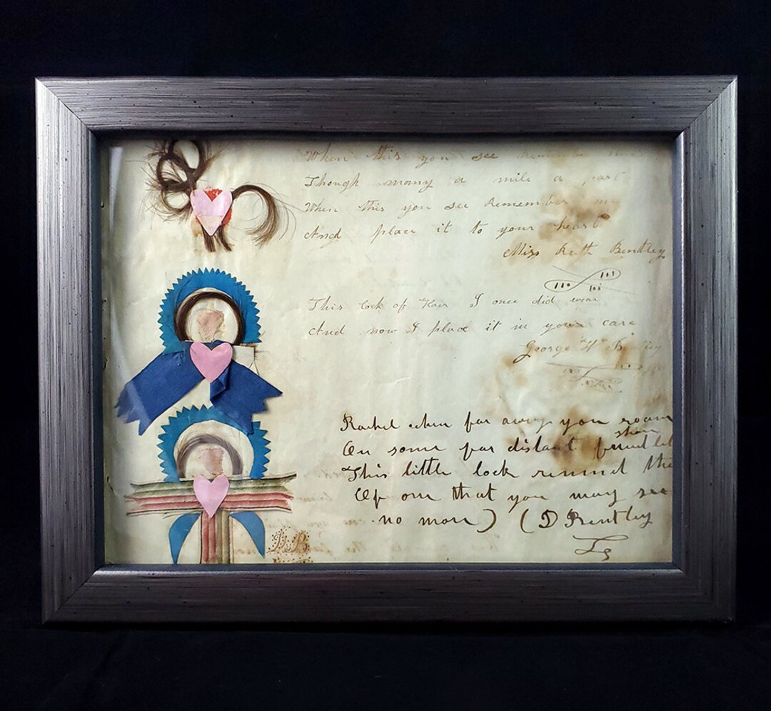 Antique Victorian Friendship Memento Mori Locks of Hair 3 Individuals ...