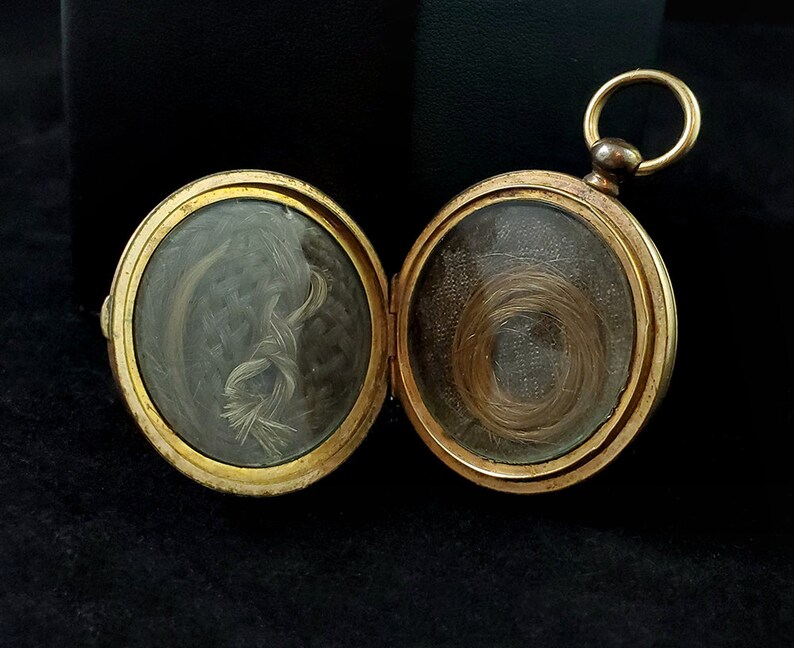 Antique Victorian HUGE Gold Filled Locket With Daguerreotypes and Locks ...