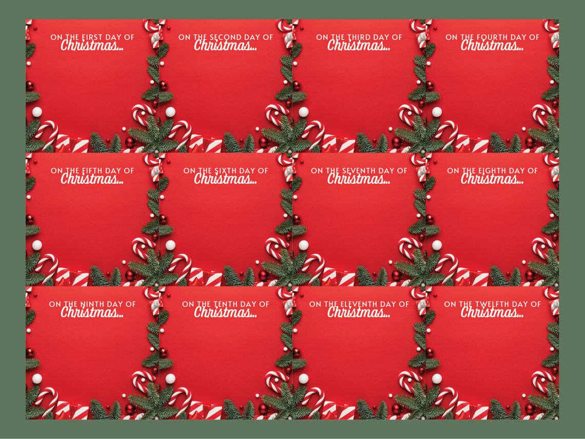 Editable 12 Days of Christmas Printables or Social Posts Canva Holiday ...