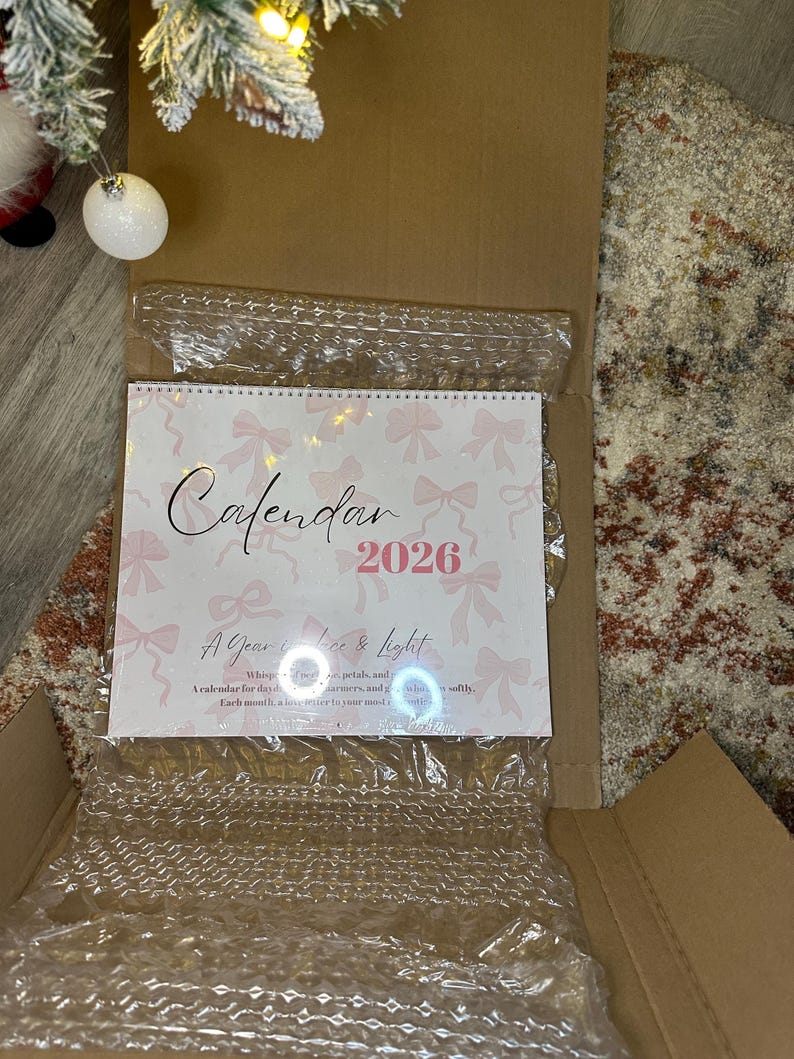 Coquette Wall Calendar 2026 | Pink Bow Aesthetic Calendar |cottagecore ...