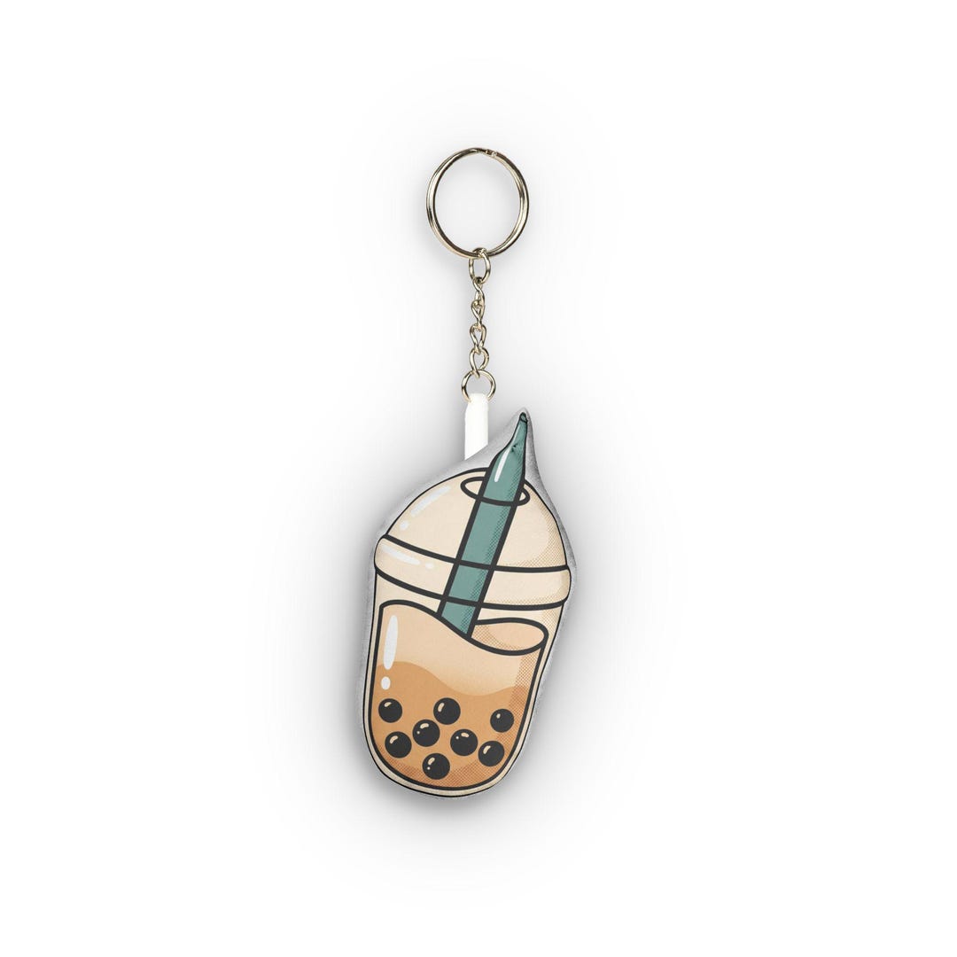 Boba Milk Tea Keychain | Custom Shape Mini Plush Keychain - Etsy