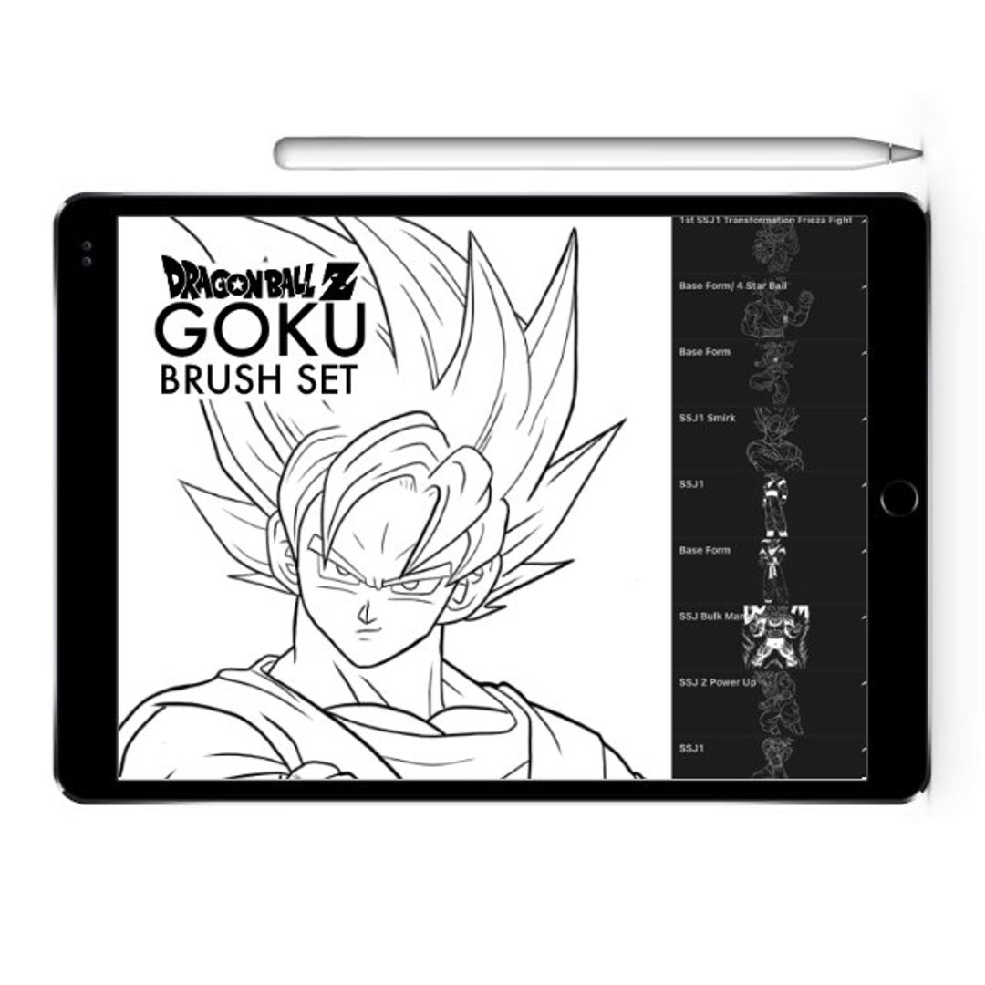 Goku PROCREATE BRUSH SET for iPad - Etsy