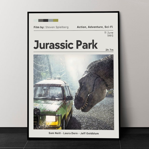 Retro Jurassic Park Poster Etsy
