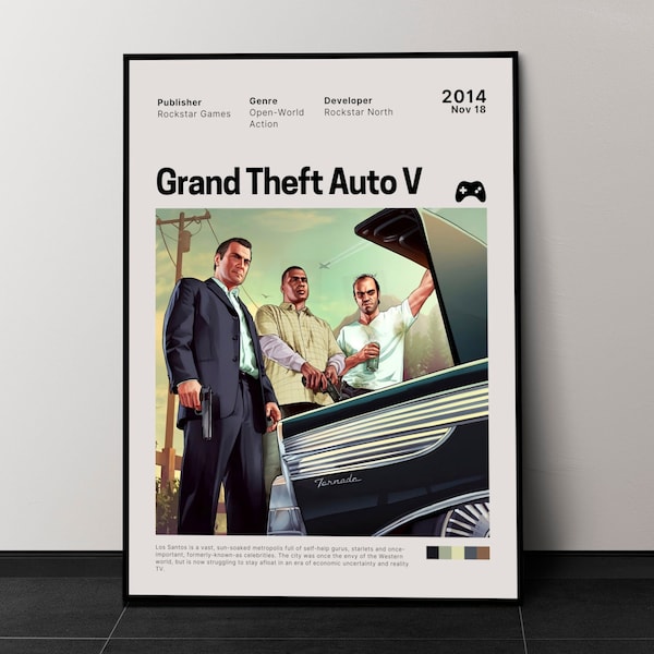 Grand Theft Auto Poster - Etsy