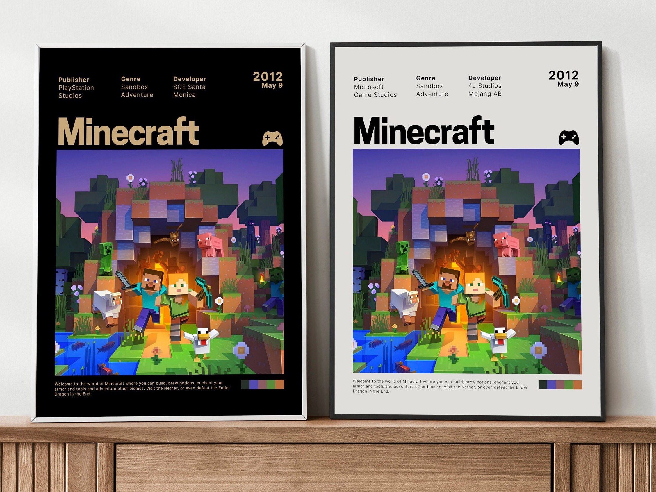 Custom Game Poster in 2 Versions light or Dark Your - Etsy