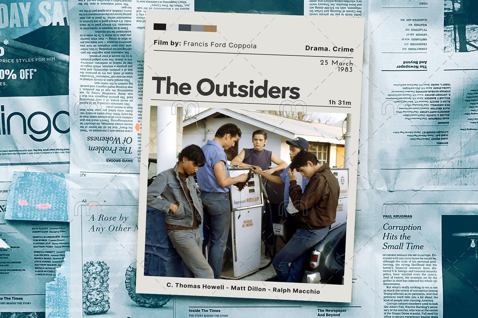 The Outsiders Movie Poster, Movie Wall Decor, Minimalist Movie Poster ...