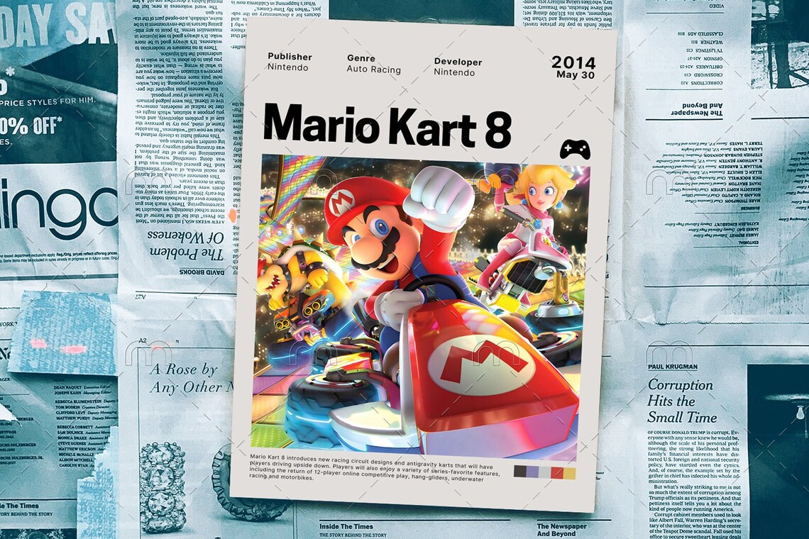 Mario Kart 8 Game Poster, Minimalist Games Poster, Video Games Poster ...