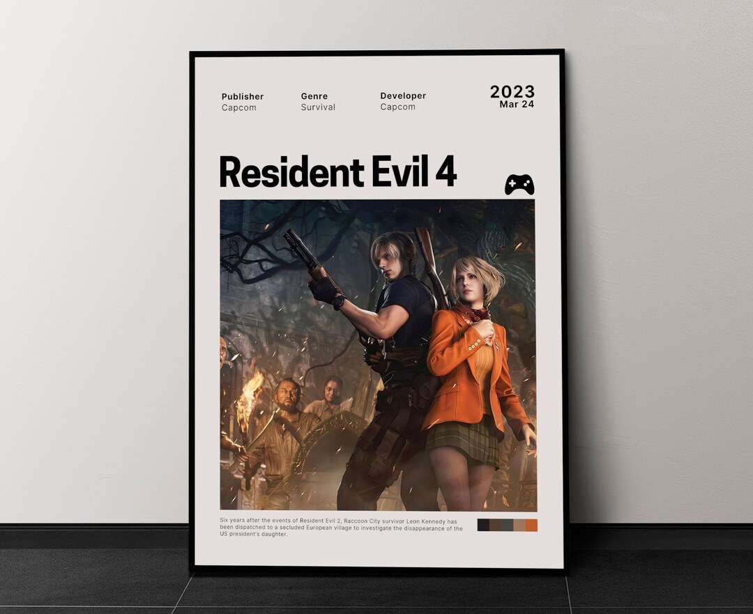 Resident Evil 4 2023 Game Poster, Minimalist Games Poster, Video Games ...