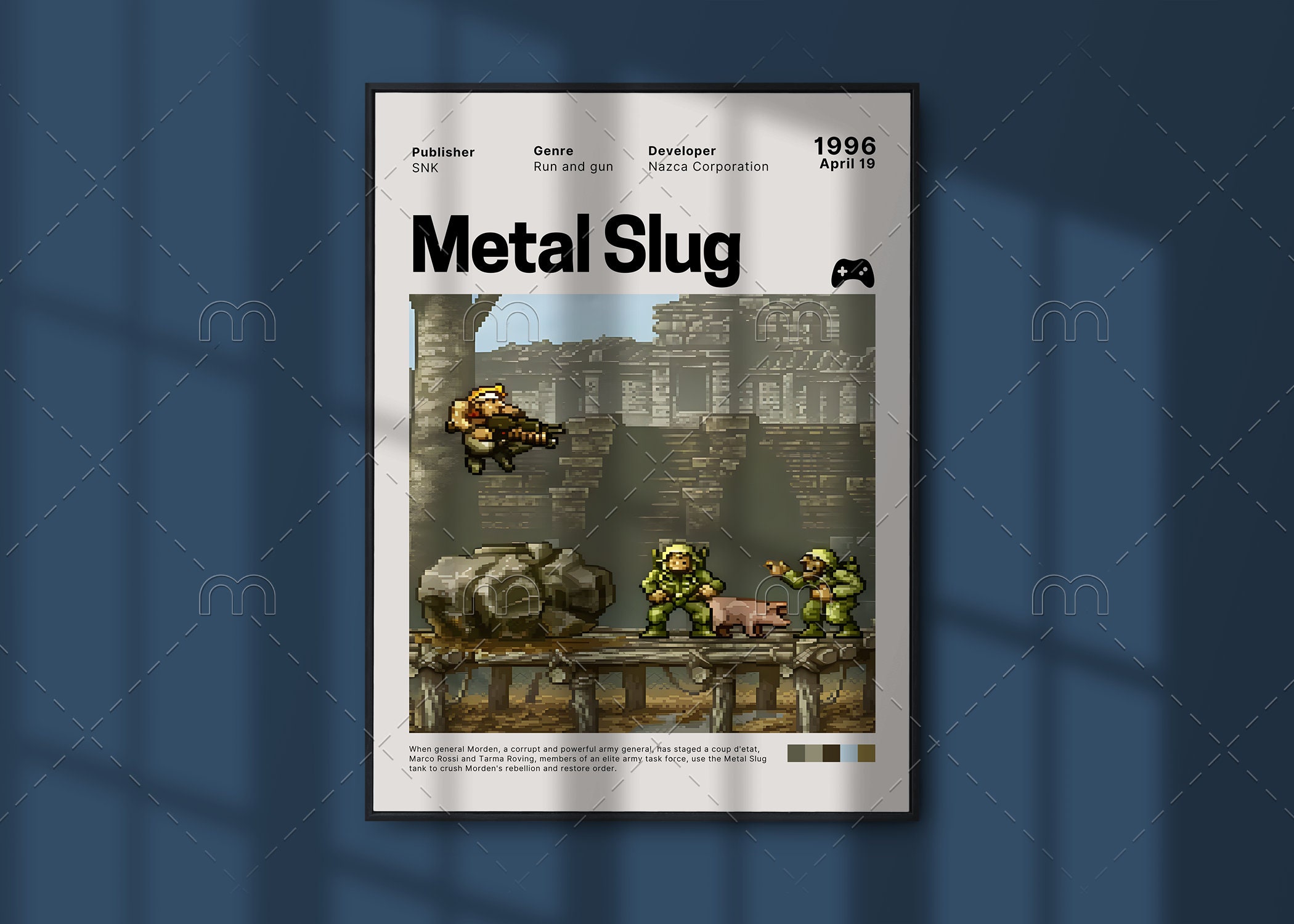 Metal Slug 1996 Game Poster, Games Wall Decor, Minimalist Games Poster ...