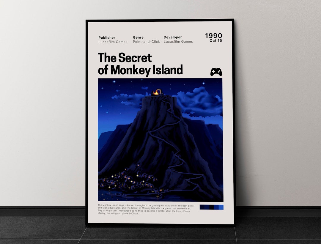 The Secret of Monkey Island 1990 Games Poster, Retro Games Poster ...