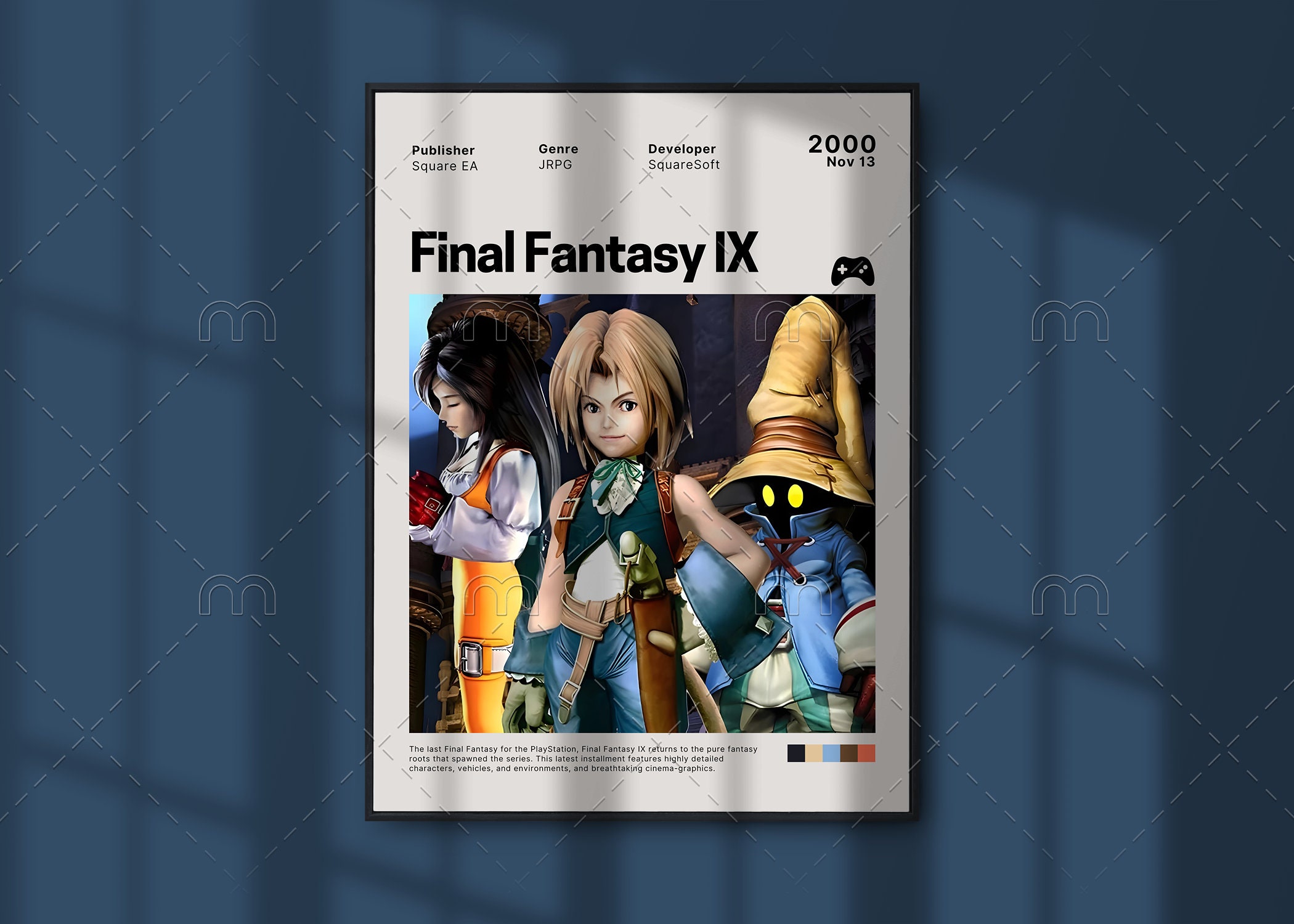 Final Fantasy IX 2000 Game Poster, Minimalist Games Poster, Retro Video ...