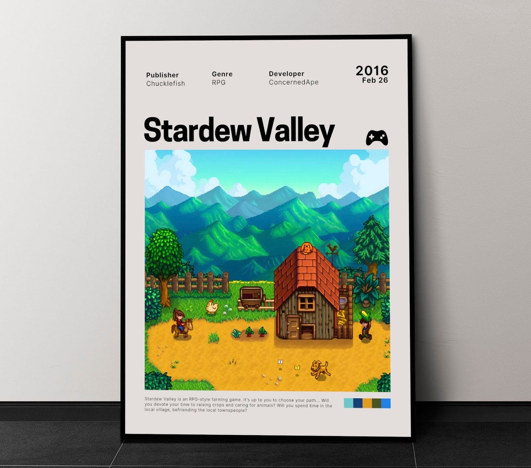 Stardew Valley Game Poster, Games Wall Decor, Minimalist Games Poster ...