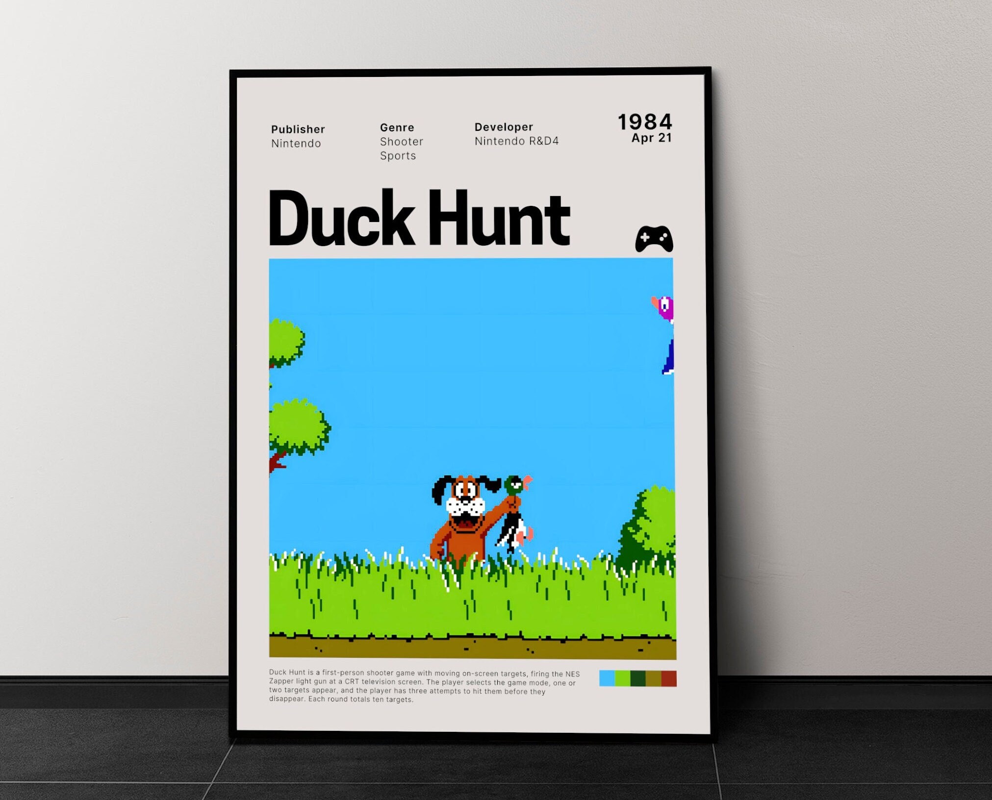 Duck Hunt 1984 Game Poster, Games Wall Decor, Minimalist Games Poster, Video Games Poster Print ...