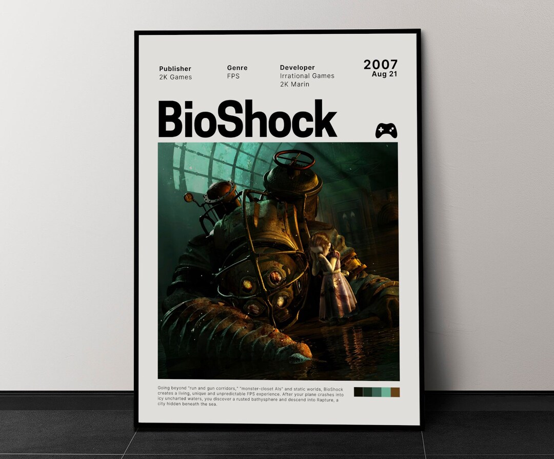 Bioshock Games Poster, Games Wall Decor, Minimalist Games Poster, Video ...