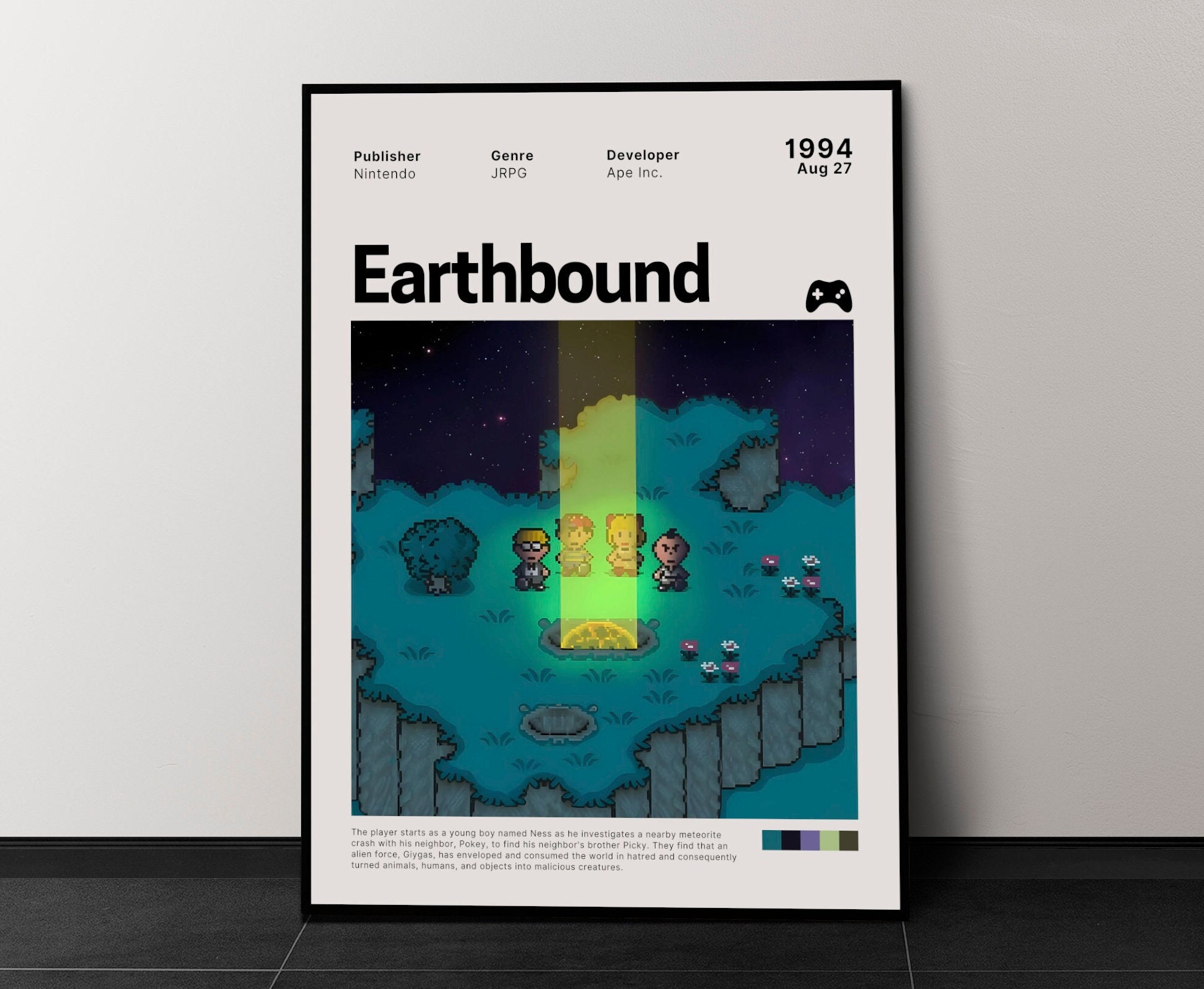 Earthbound 1994 Game Poster, Minimalist Games Poster, Retro Video Games ...