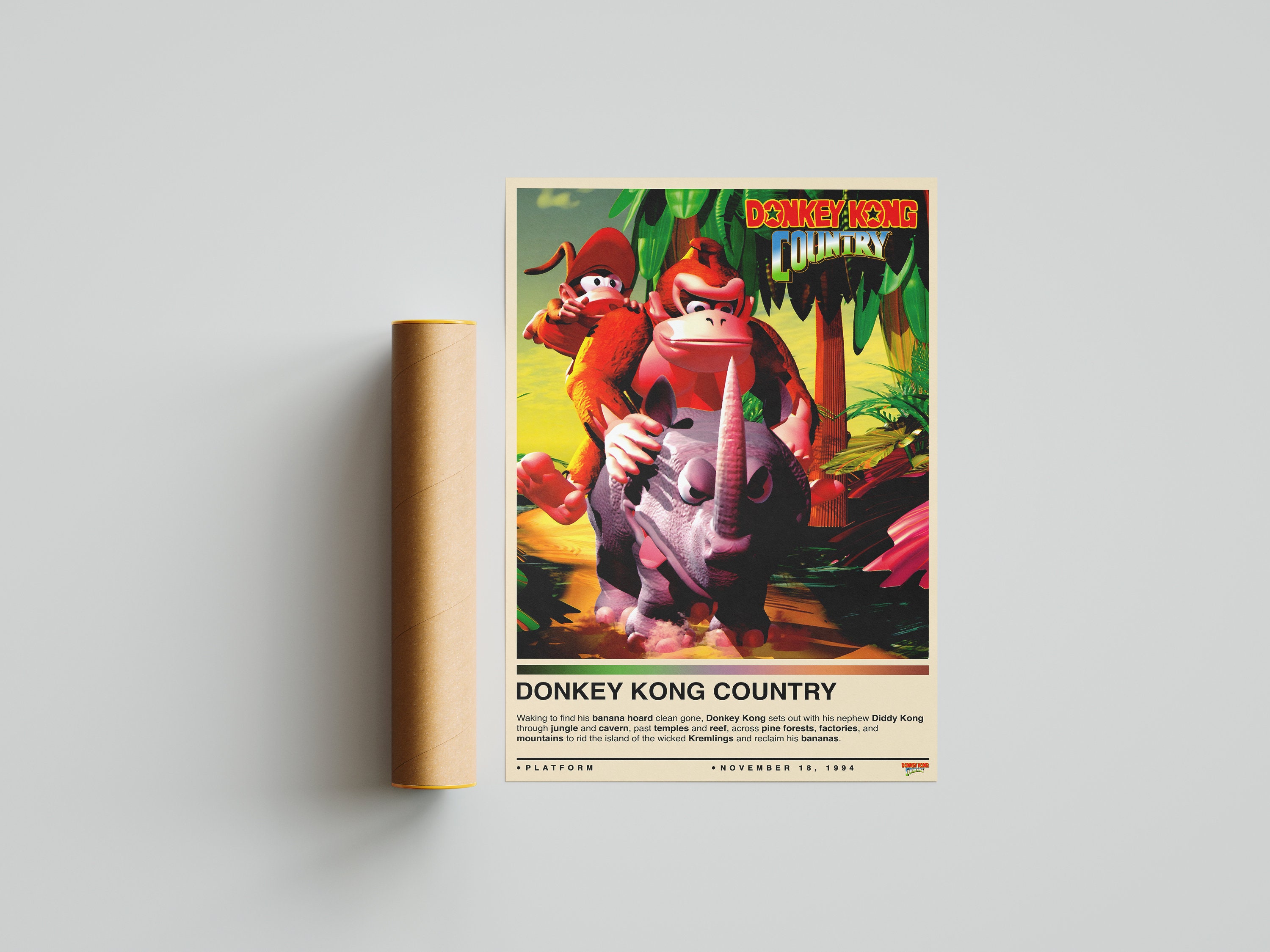 Donkey Kong Country Poster, Donkey Kong Cover Gaming Poster sold by ...