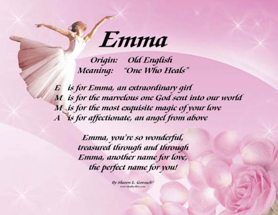 Poema de nombre personalizado Fondo de bailarina - Etsy España