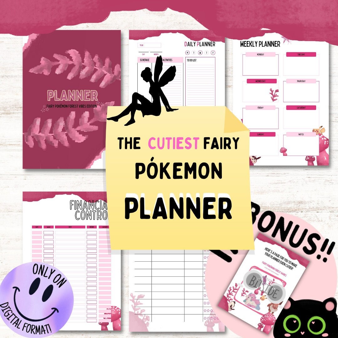 Plantilla Pokemon, Mensual Imprimible, Planificador Digital Lindo ...