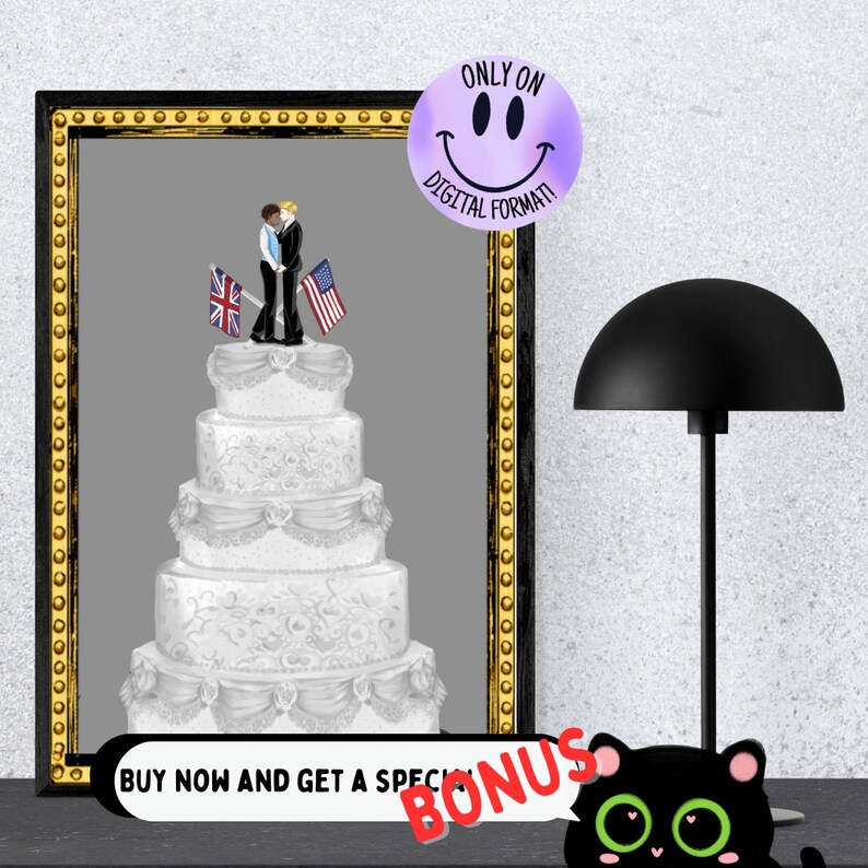 Red White & Royal Blue Fanart, Printable Poster, Wedding Cake, Movie ...