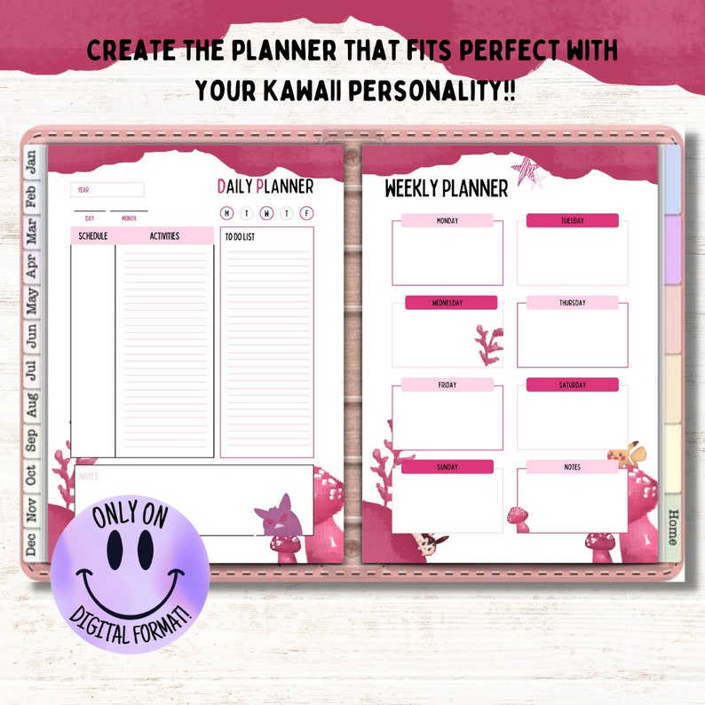 Pokemon Template, Printable Monthly, Cute Digital Planner, Instant ...