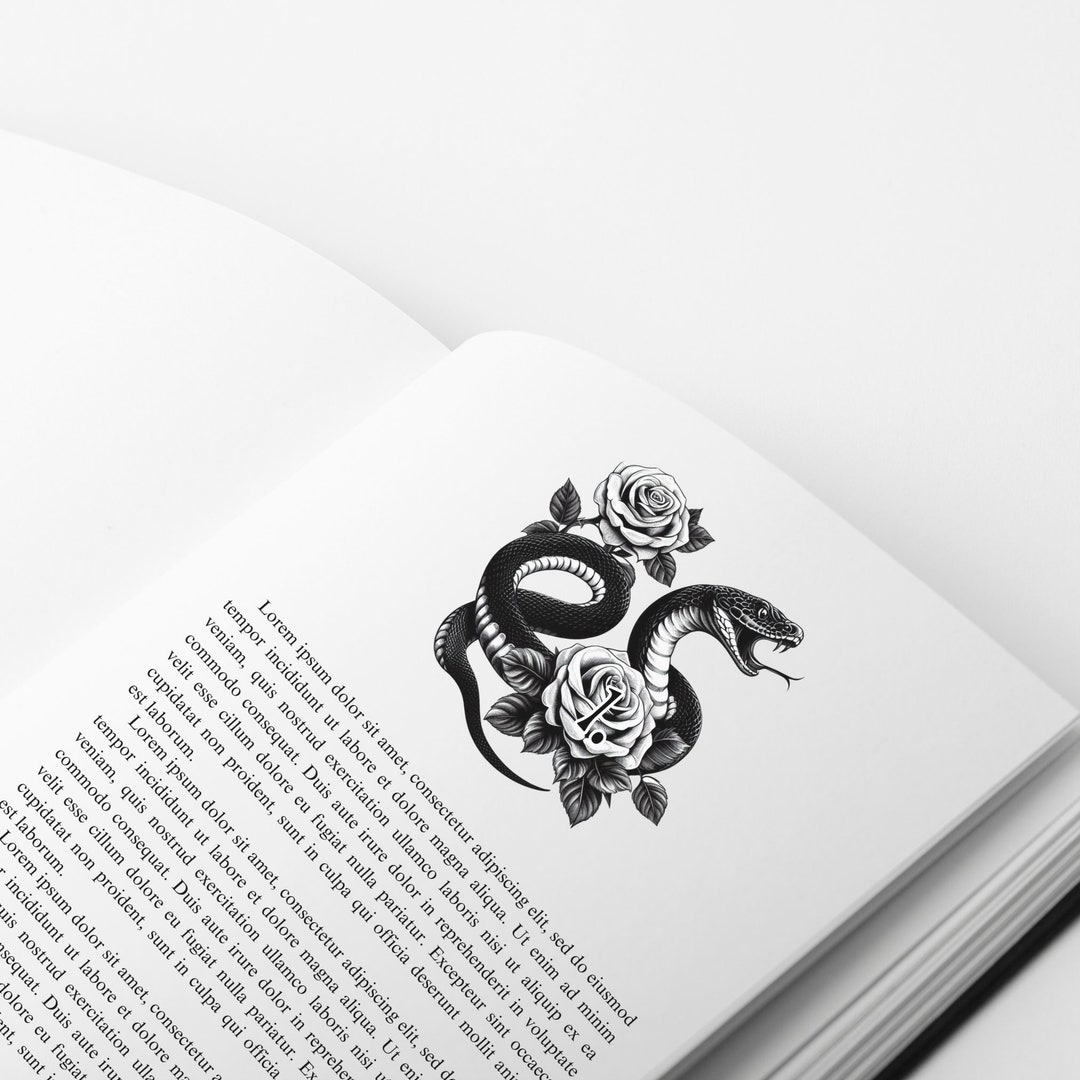 Snake and Roses Header Chapter | Decorative Headers, Chapter Graphics ...