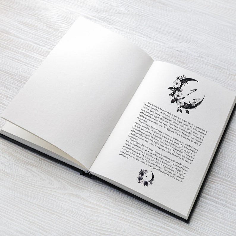 Moon and Flowers Header Chapter | Decorative Headers, Chapter Graphics ...