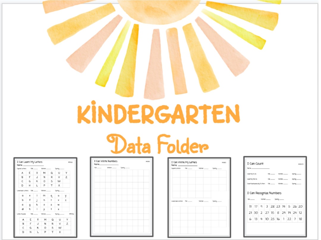 Kindergarten Data Folder - Etsy