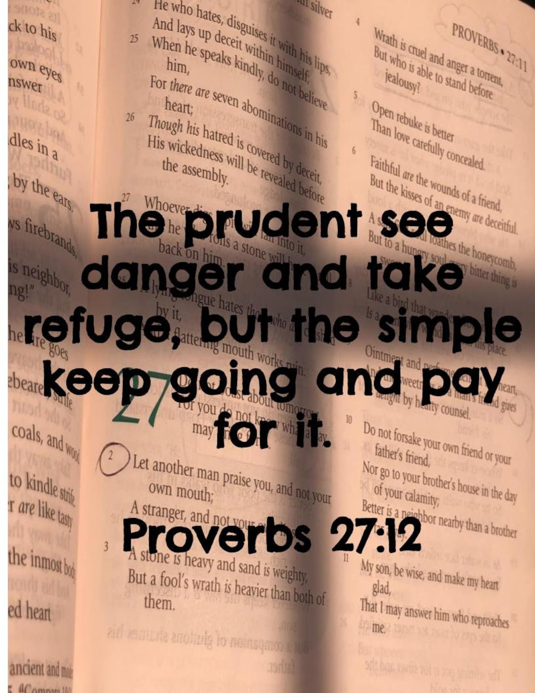 Bible Scripture Image Proverbs 27:12 - Etsy