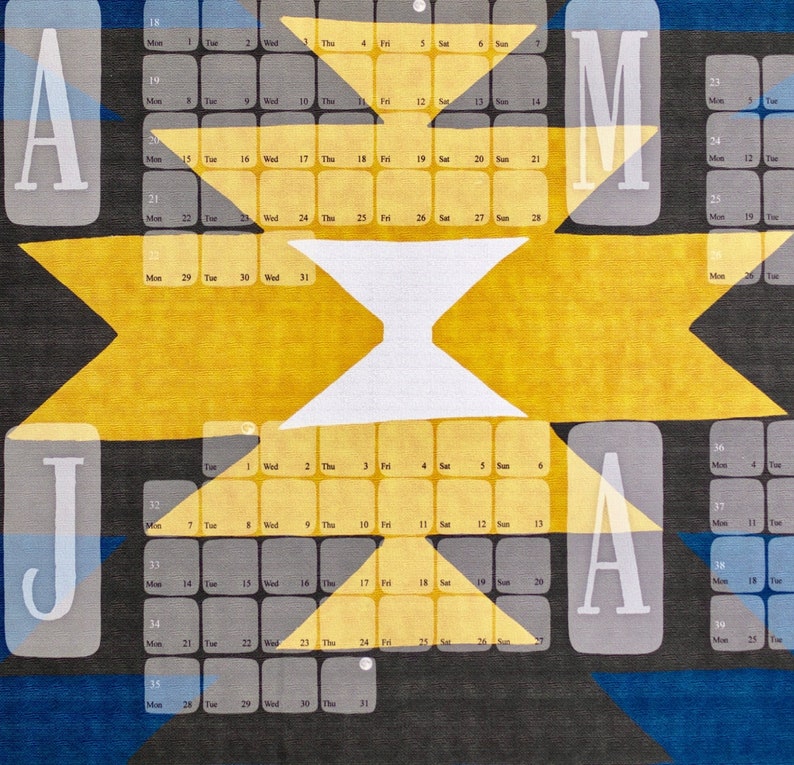 Wall Calendar 2024 // Annual Planner 2024: Kilim Yamka Turquoise - Etsy