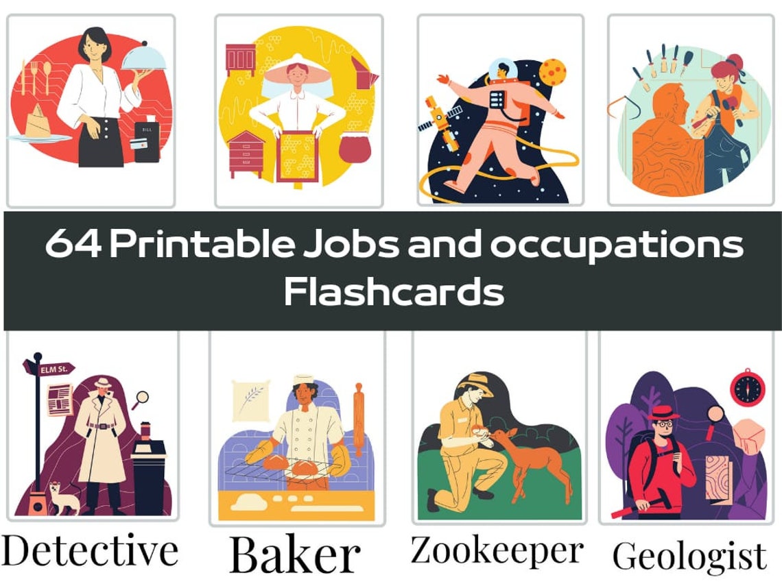 Printable Job and Occupation Flashcards - Etsy