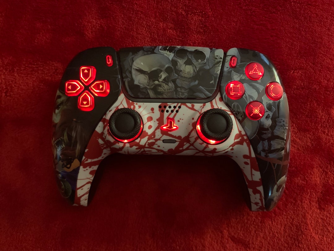 PS5 Premium Custom Controllers, 4 Button Backplate, LED Faceplate - Etsy