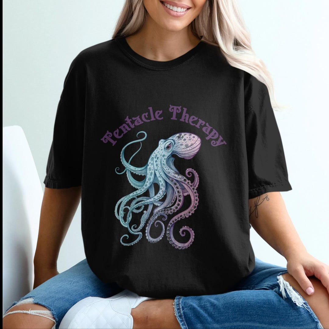Octopus Graphic Tee: Tentacle Therapy Comfort Colors Shirt - Etsy