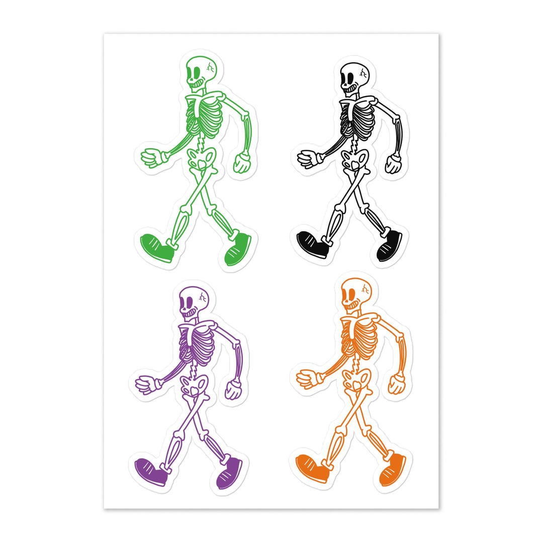 Walking Skeleton Sticker Pack Bread and Prints - Etsy