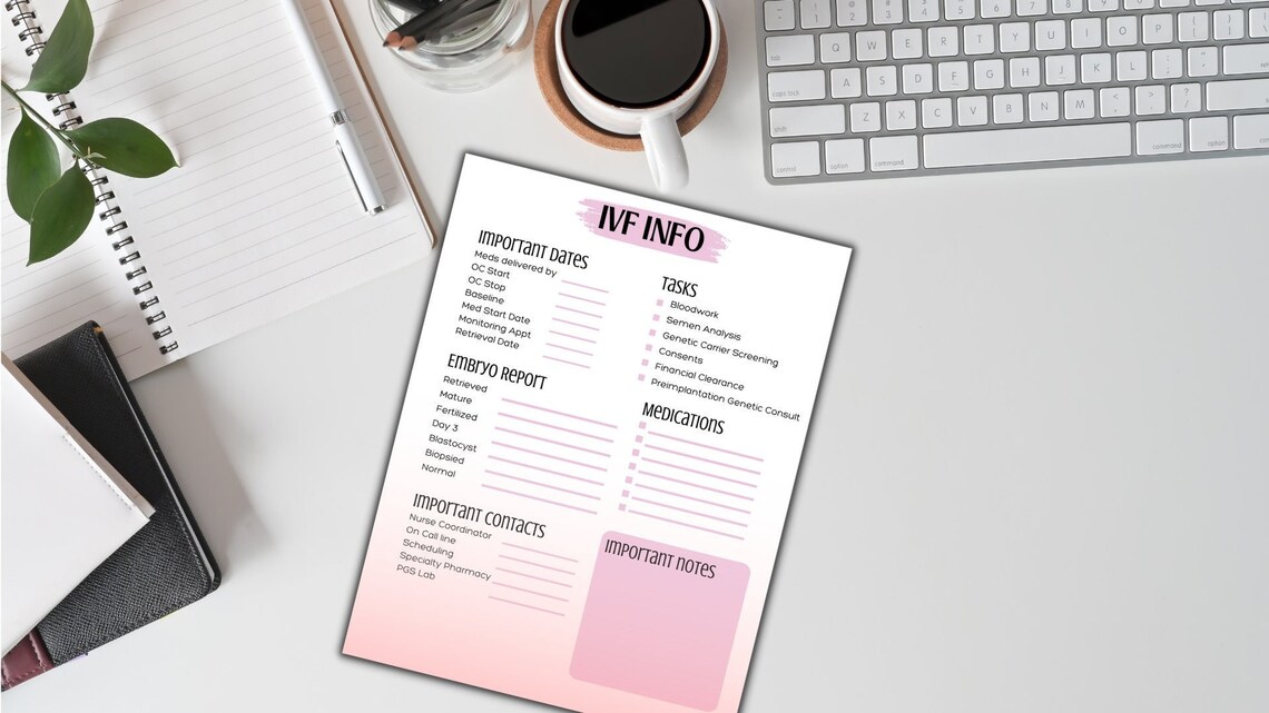 Ivf Planning Sheet Digital Download Printable for Ivf Cycle Tracking ...