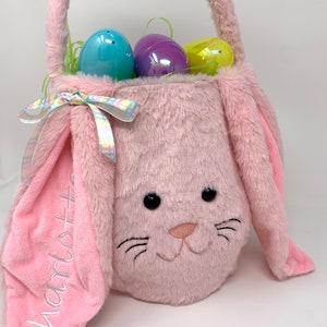 Easter Bunny Basket With Name Custom Personalization Plush - Etsy