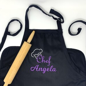 Chef Cook Apron, Black Apron, Embroidered, Personalized Gift - Etsy