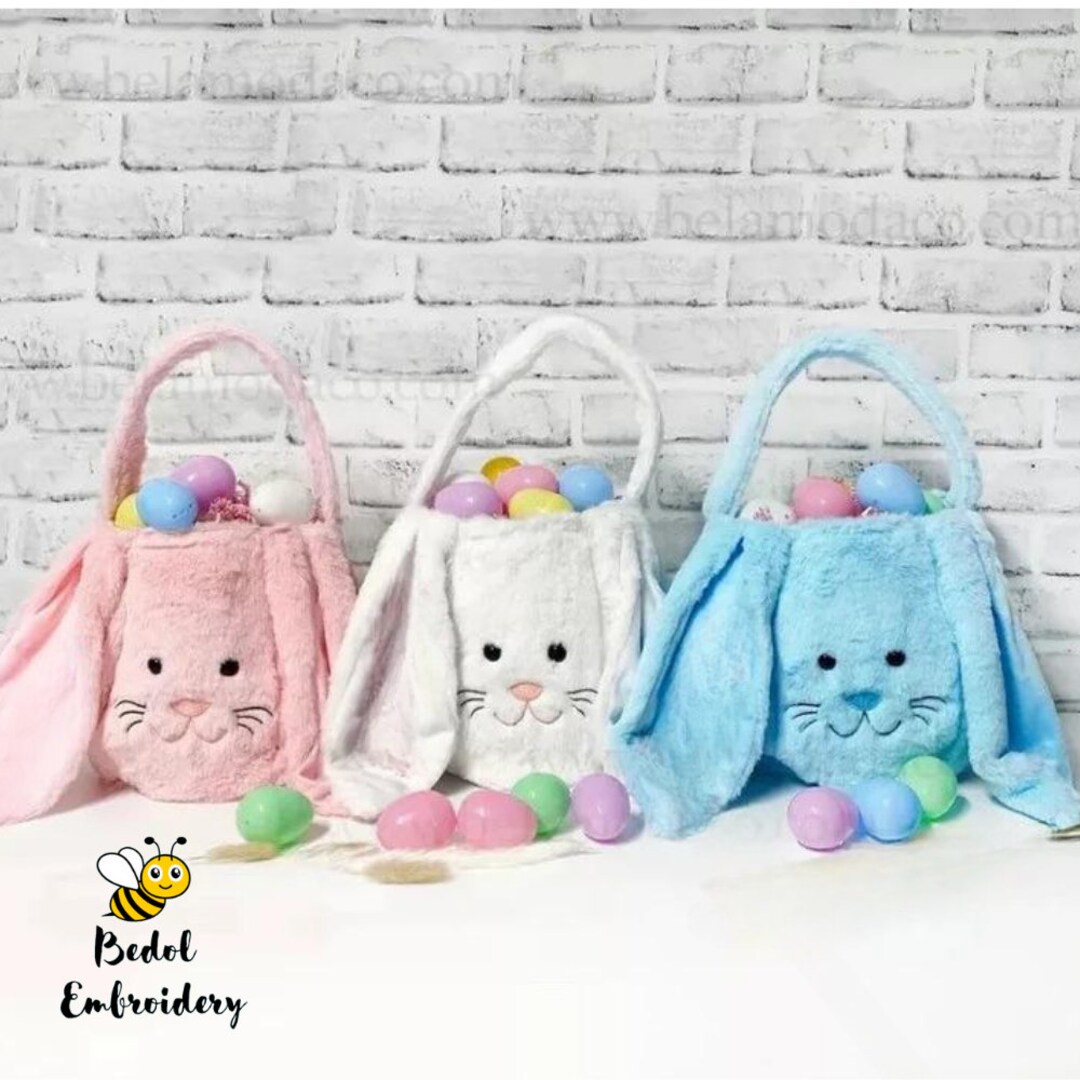 Easter Bunny Basket With Name Custom Personalization Plush - Etsy