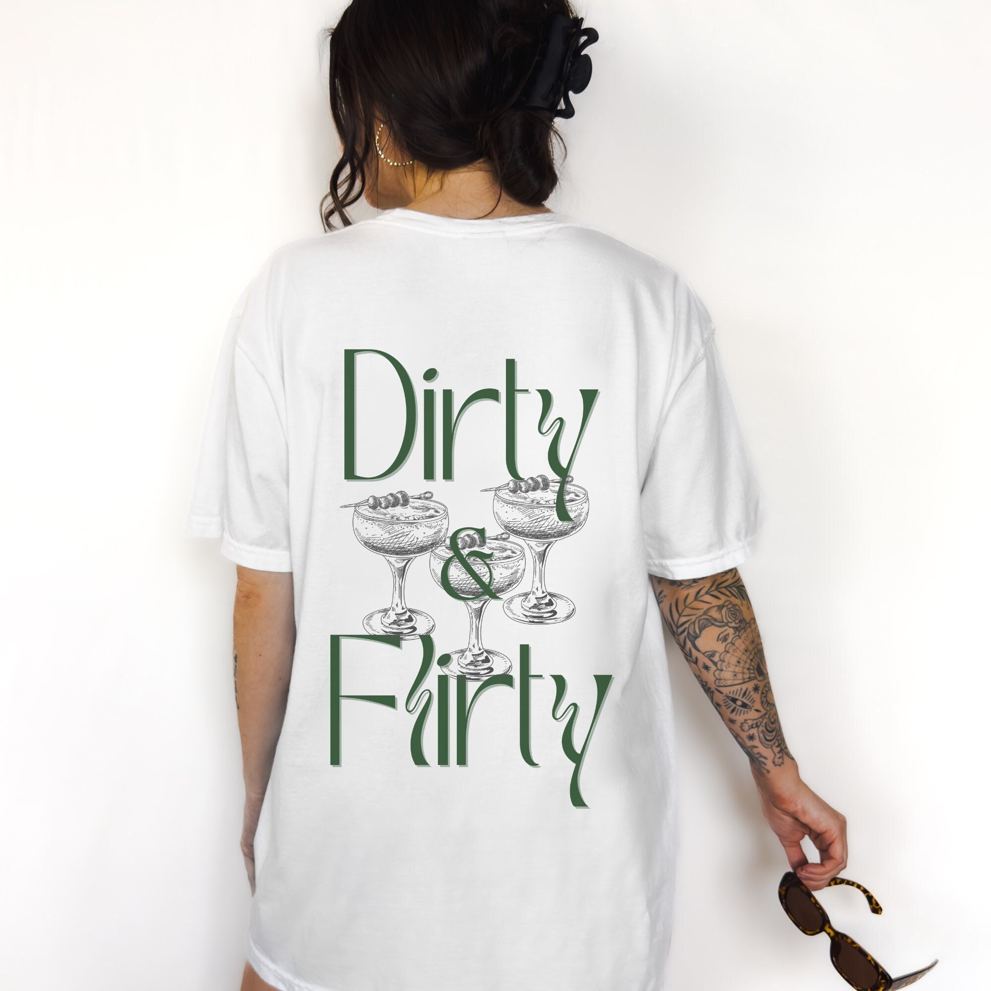 Dirty and Flirty Cocktail Club Tee, Cocktail T-shirt, Dirty Martini T ...