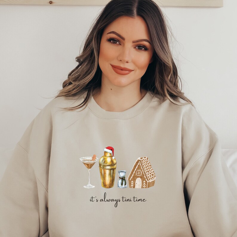 It's Always Tini Time Sweatshirt, Espresso Martini Sweater, Christmas ...